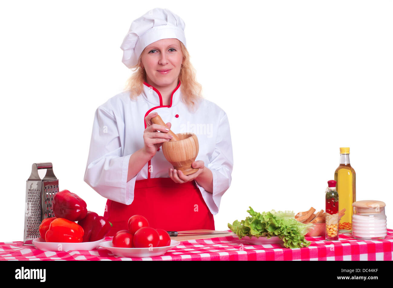attractive woman cooks Stock Photo - Alamy