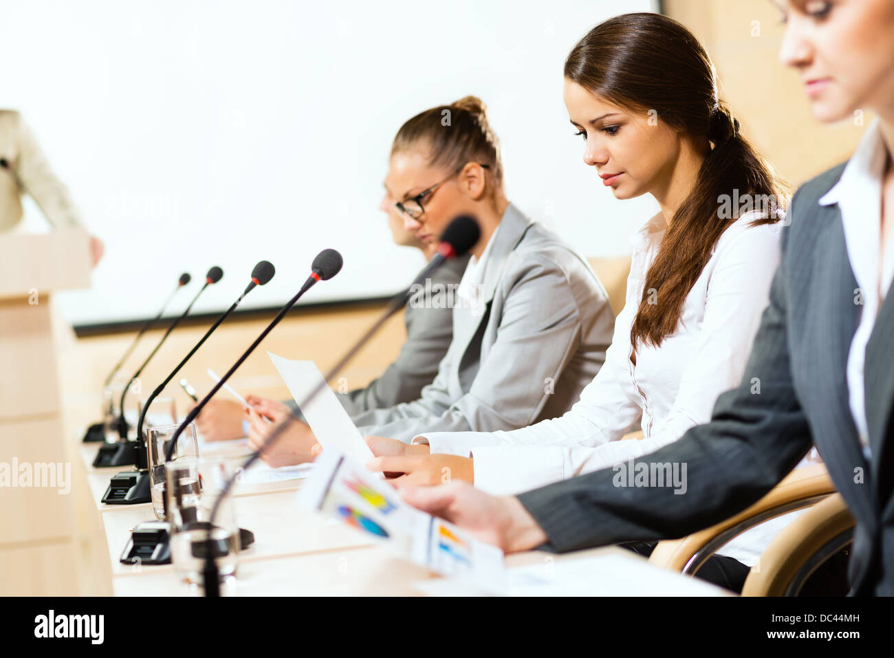 businessmen communicate at the conference Stock Photo - Alamy