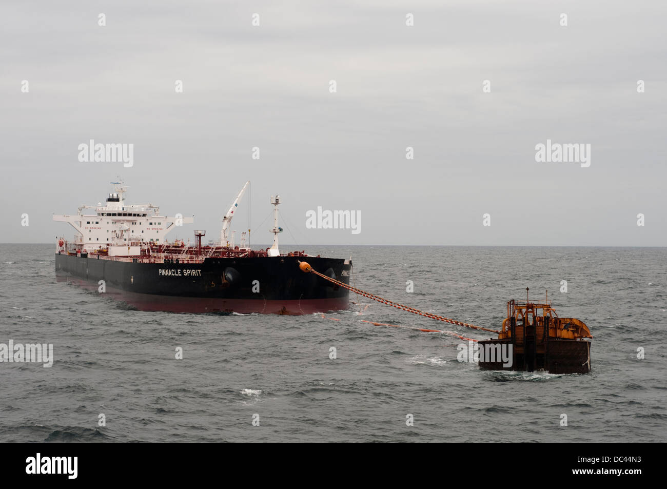 Big tanker Vessel moored in Petrobras Buoy, offshore Campos Basin, Rio ...
