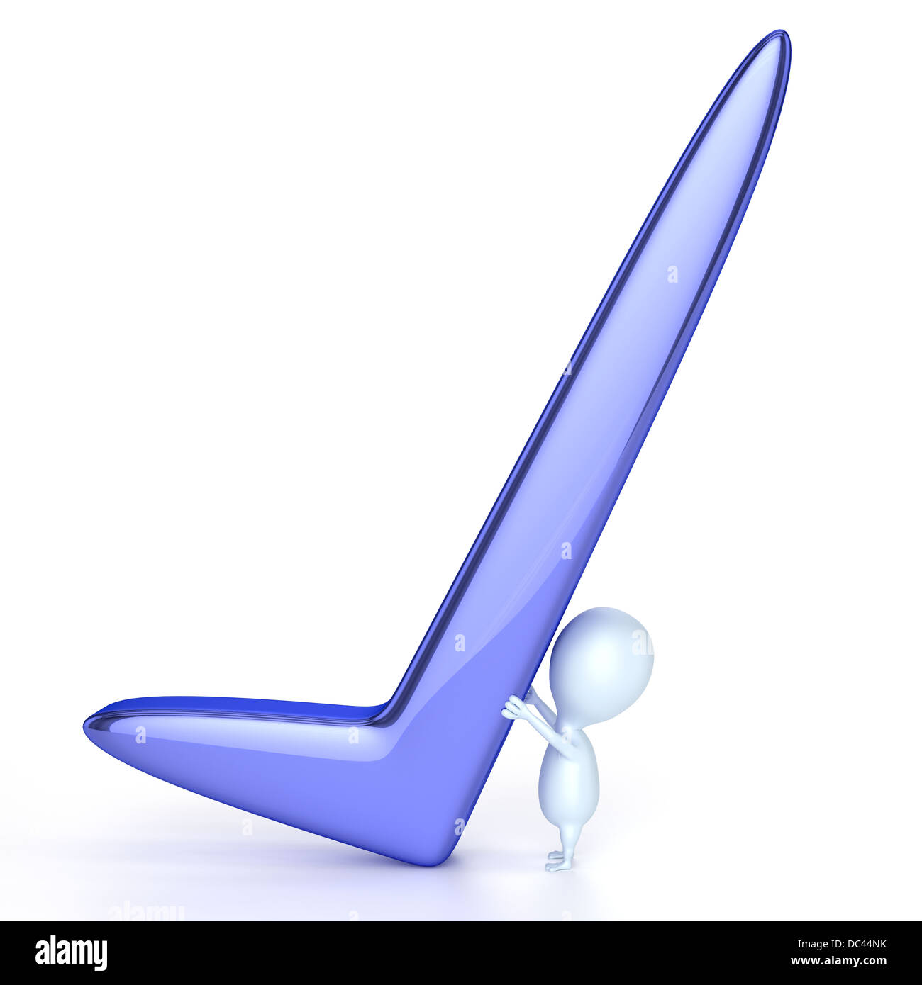 Character And Blue Check Mark Stock Photo - Alamy