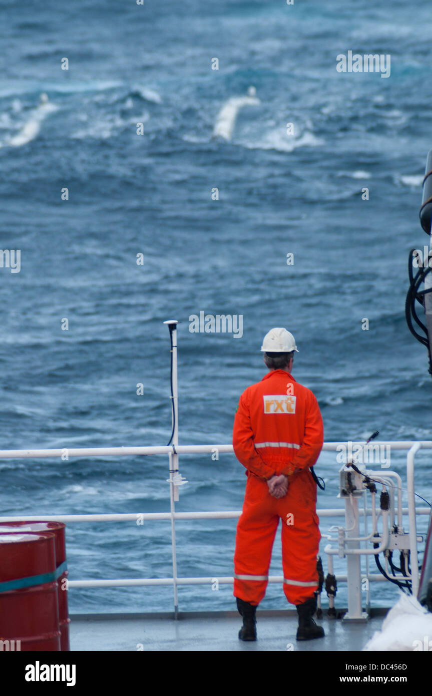 Crew member gun Mechanic at seismic Vessel MV Ocean Europe Gun boat ...