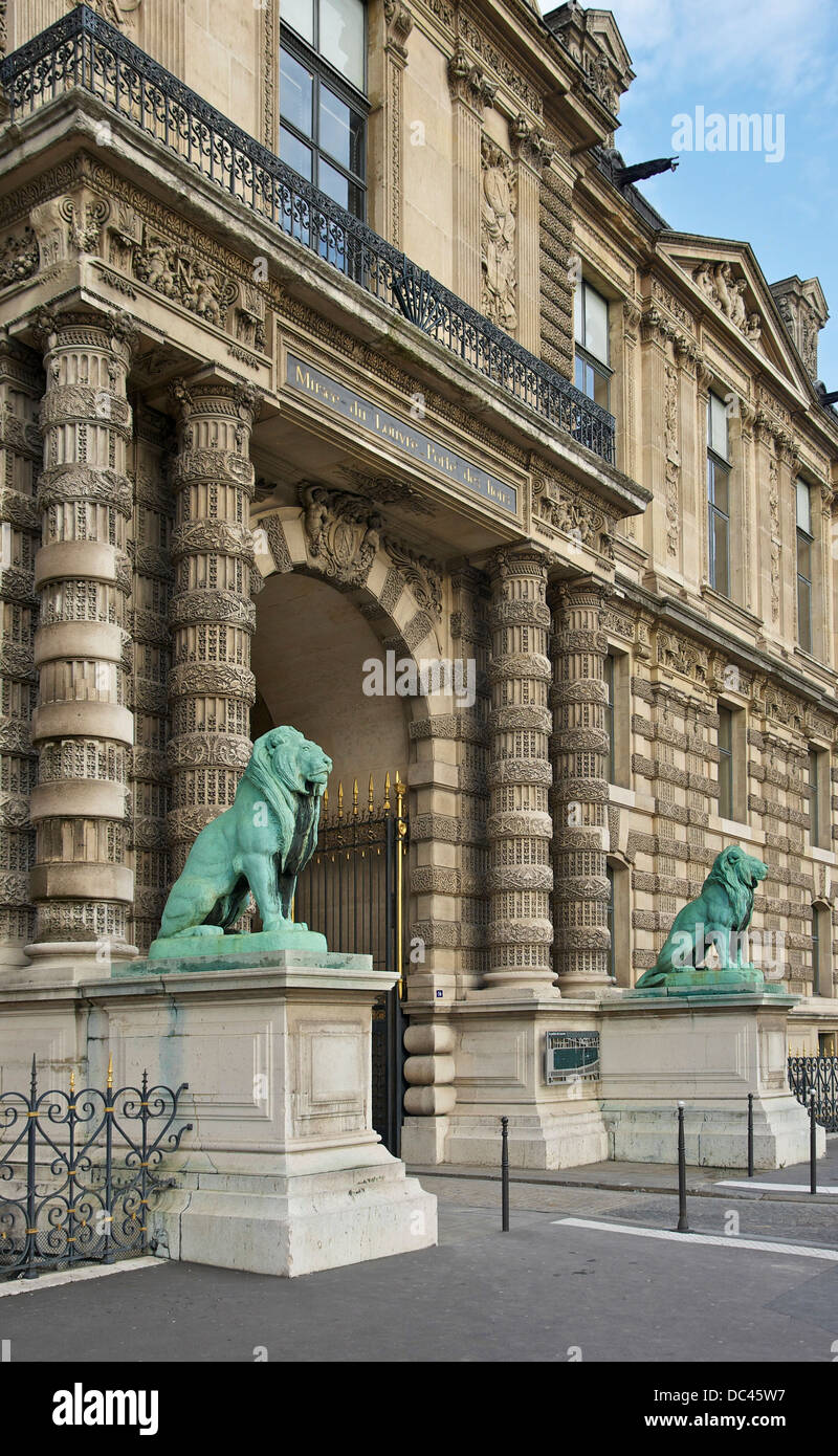 The "Door of the lions" at Louvre Museum, Paris Stock Photo - Alamy