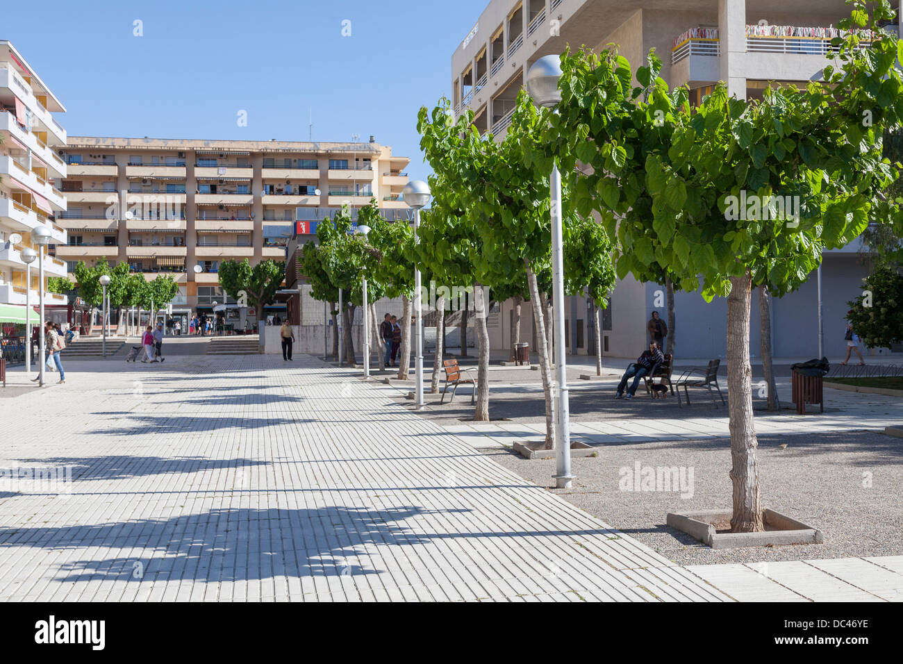 town centre square in Salou Stock Photo - Alamy