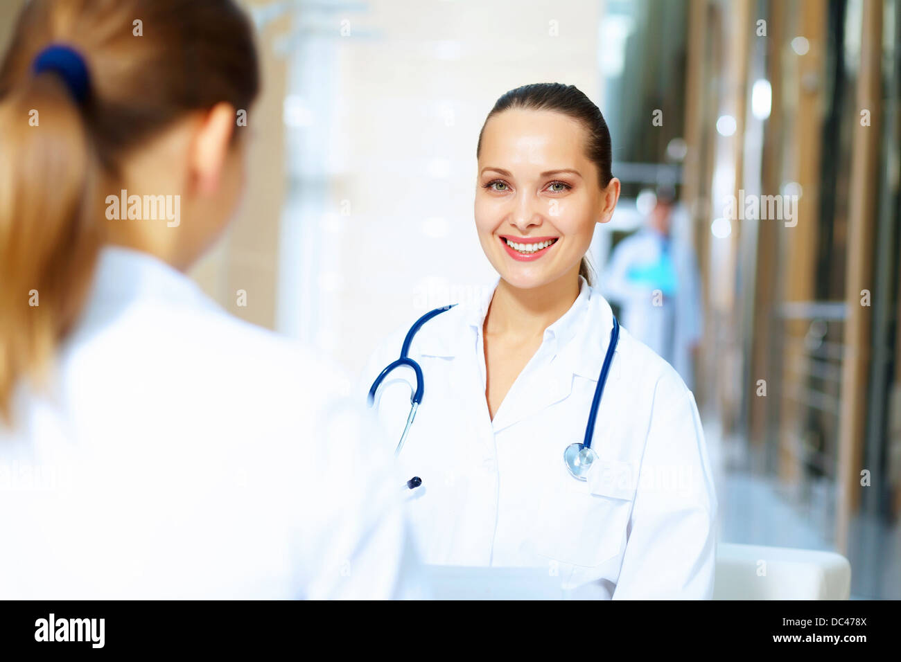 Portrait of two friendly female doctors Stock Photo - Alamy