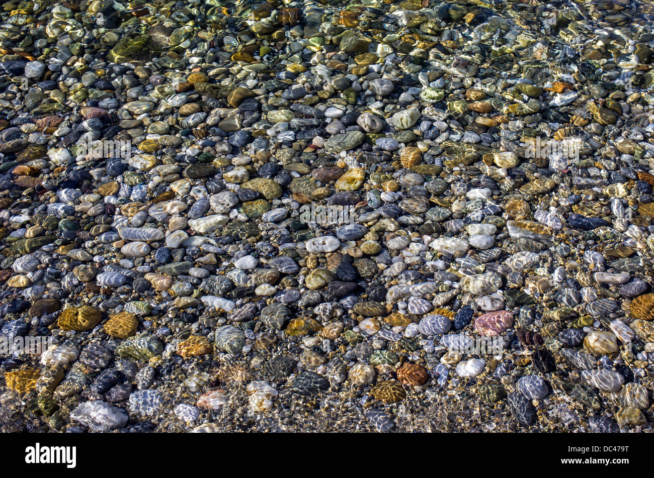 Sand gravel under sea in a beach Stock Photo - Alamy