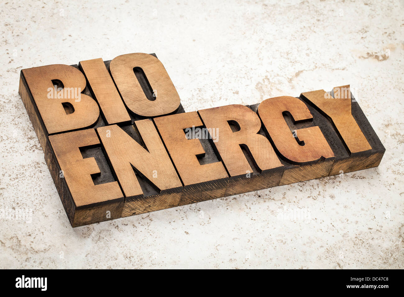 bioenergy word in vintage letterpress wood type on a ceramic tile ...