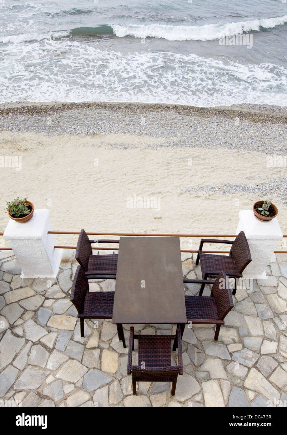A table in a seaside Stock Photo - Alamy
