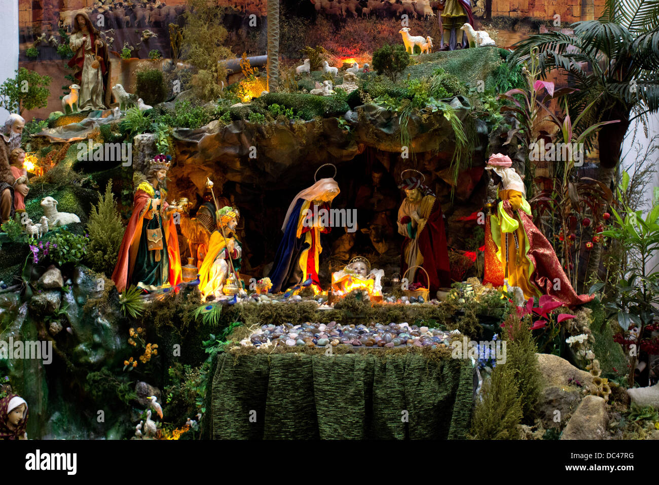 A nativity scene pictured in Catedral de Se in Sao Paulo, Brazil ...