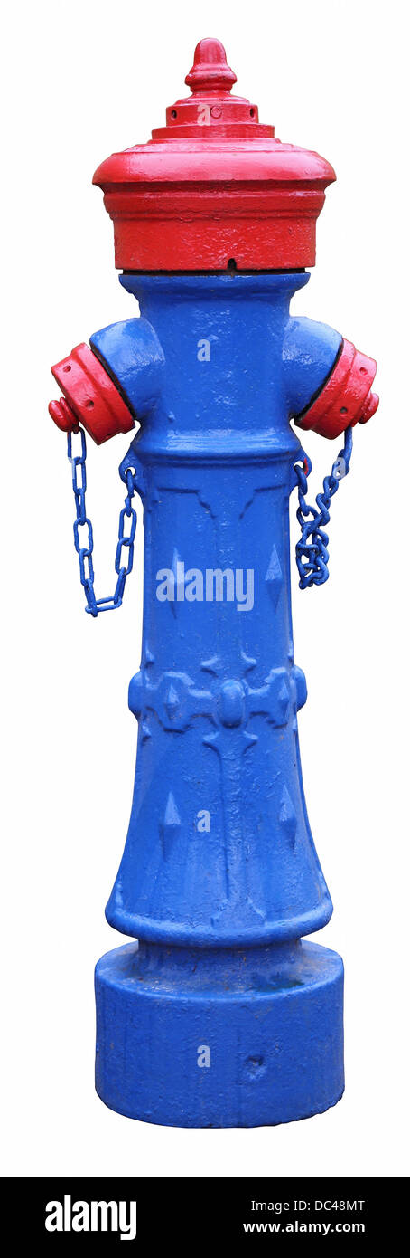Blue fire hydrant isolated on white background Stock Photo - Alamy