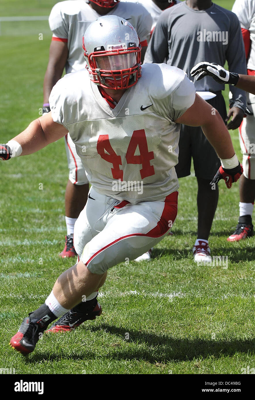 Ruidoso, NM, USA. 7th Aug, 2013. UNM's #44 Brett Bowers gets by his ...