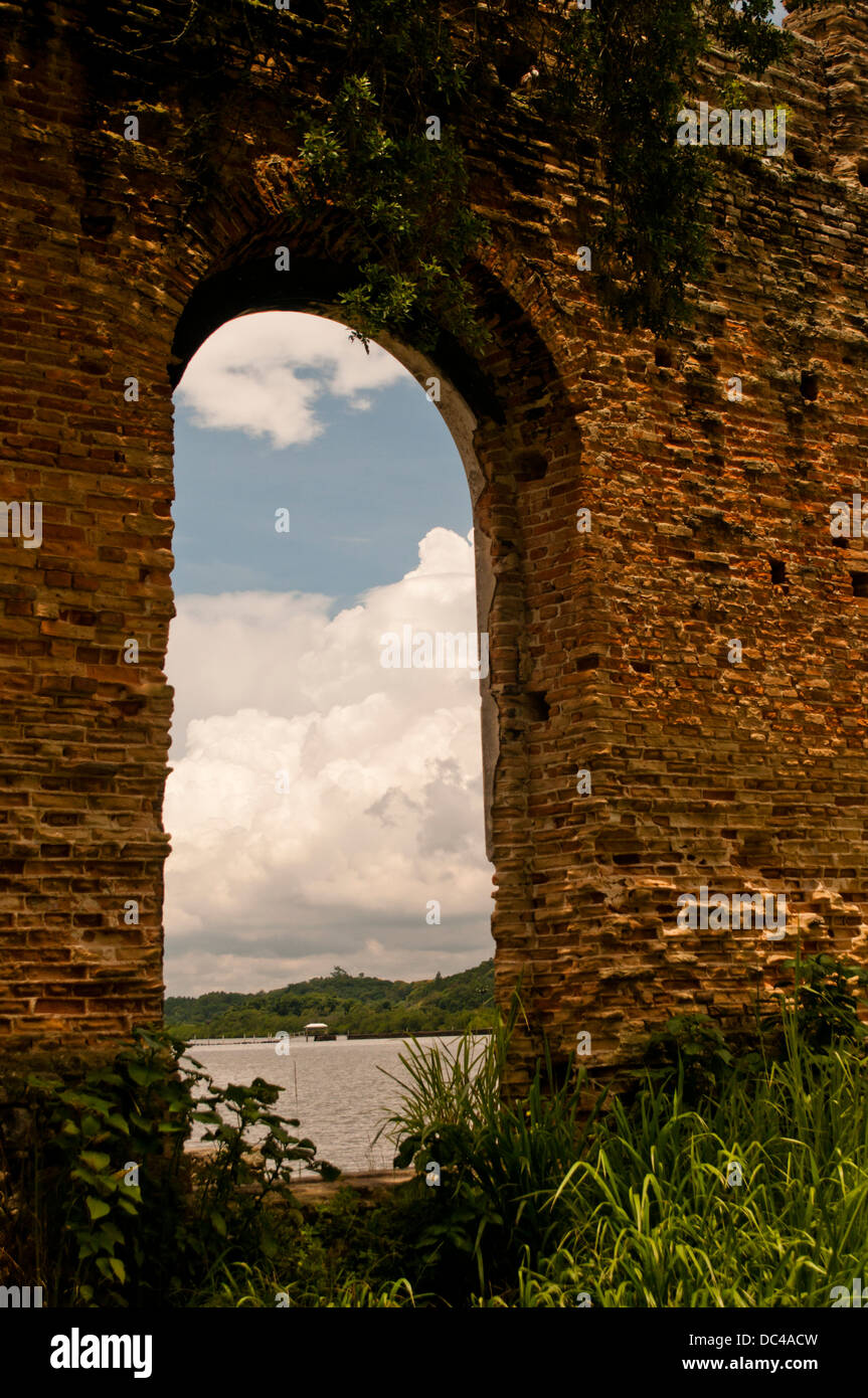 Old house ruins in the historic city of Antonina, Parana state, Brazil ...