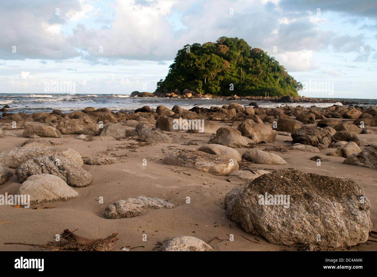 Praia Mansa (calm beach) in Caiobá, city Matinhos, Paraná state shore ...