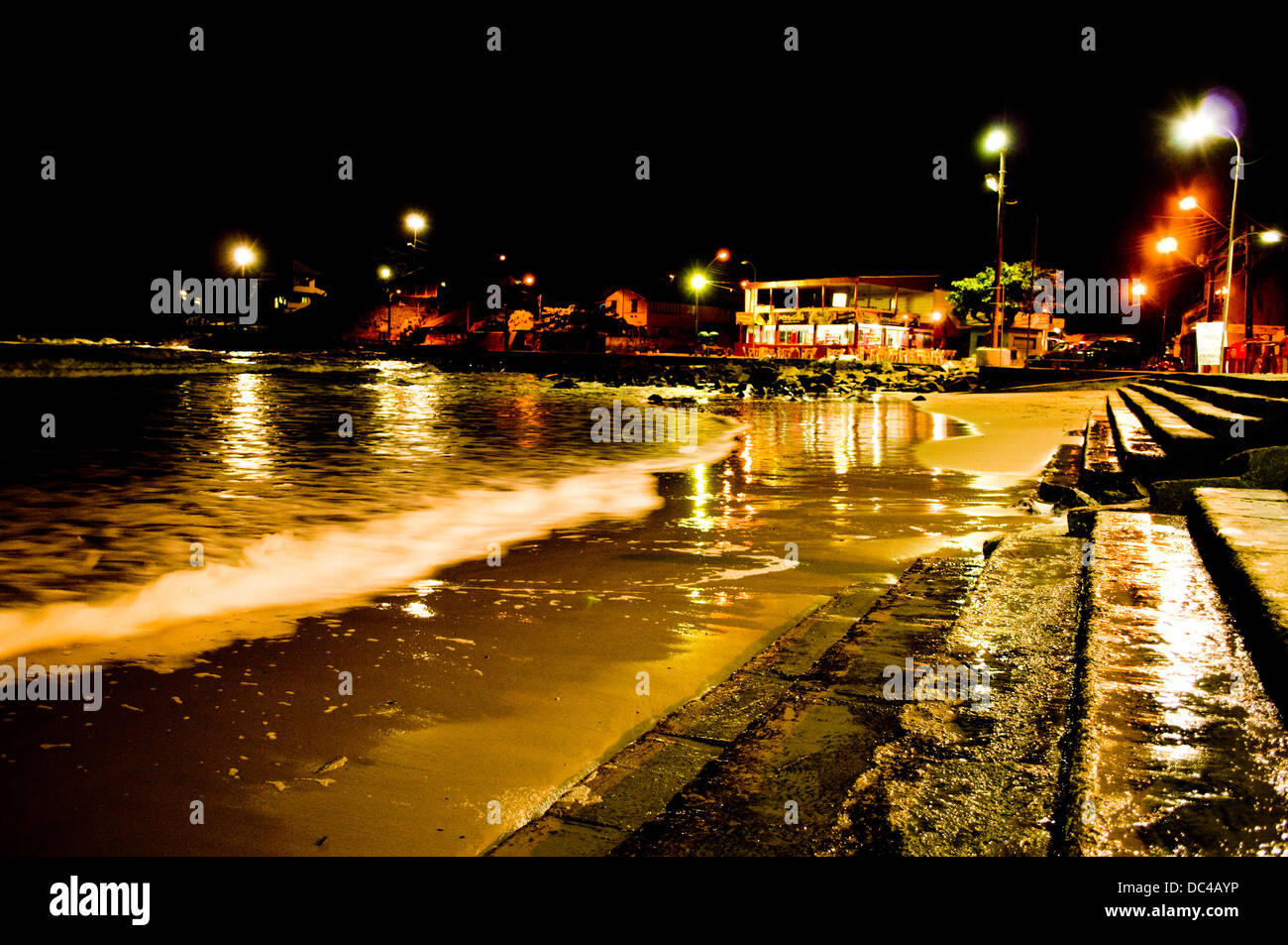 Matinhos city, Parana, Brazil. Night seascape Stock Photo - Alamy