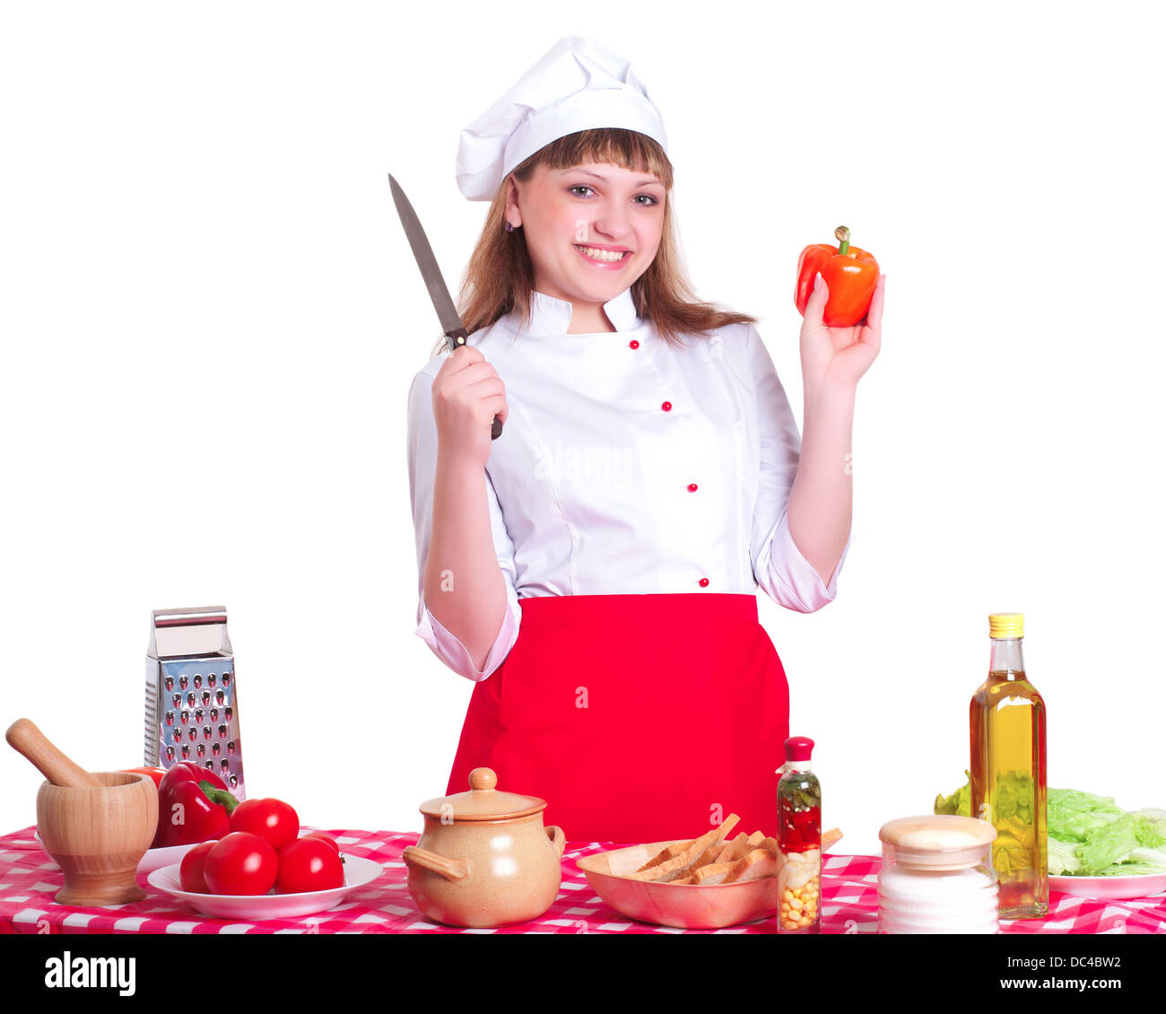 attractive woman cooking Stock Photo - Alamy
