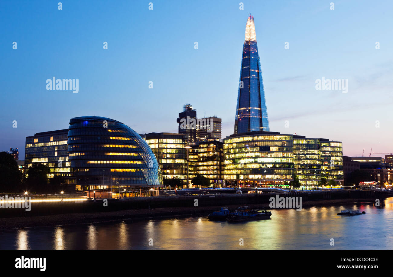 The Shard and City Hall Night London UK Stock Photo - Alamy