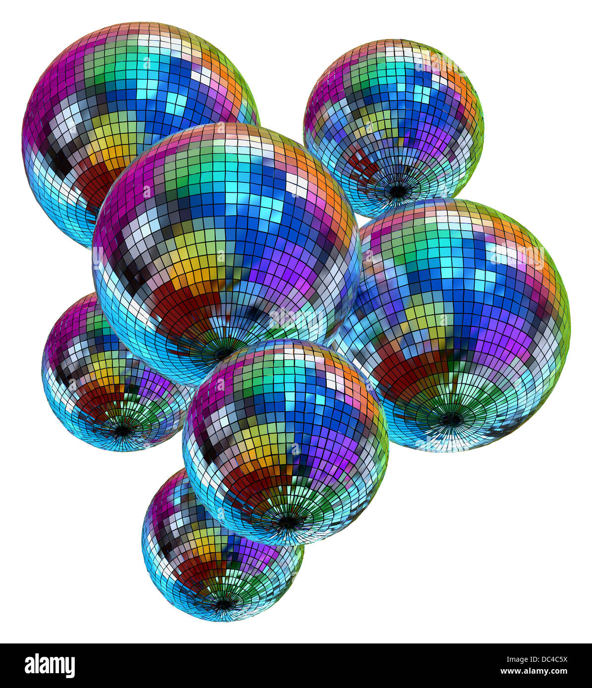 Colorful mirror disco balls Stock Photo - Alamy
