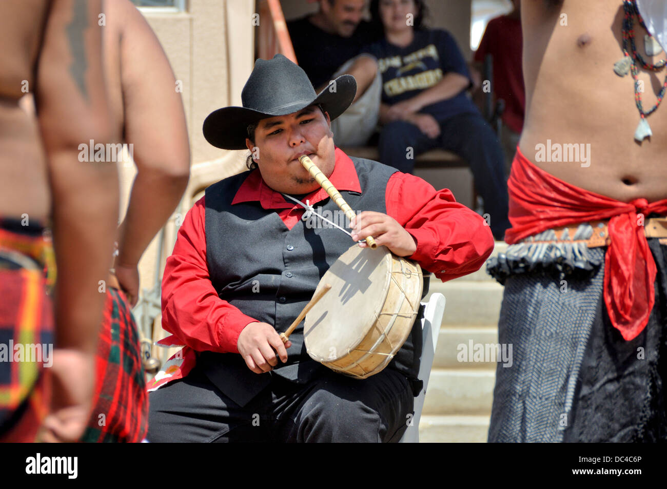 Native american flute player hi-res stock photography and images - Alamy