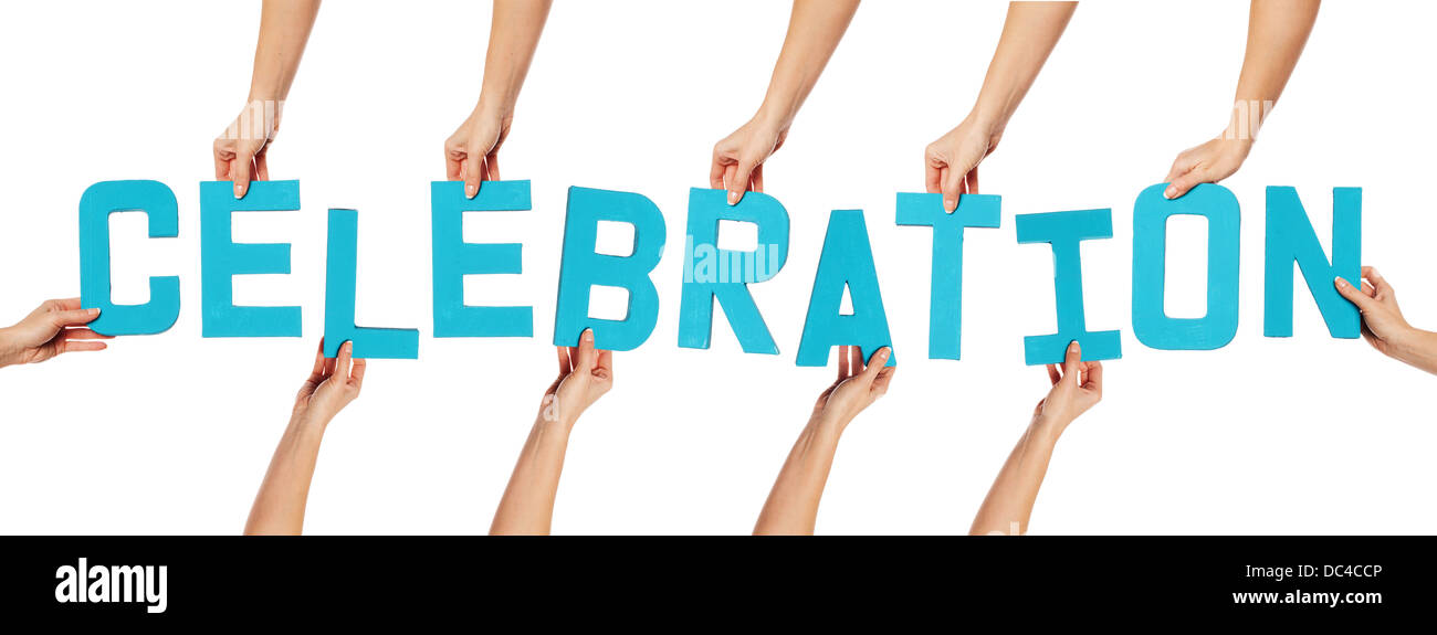 Celebration lettering on white Stock Photo - Alamy