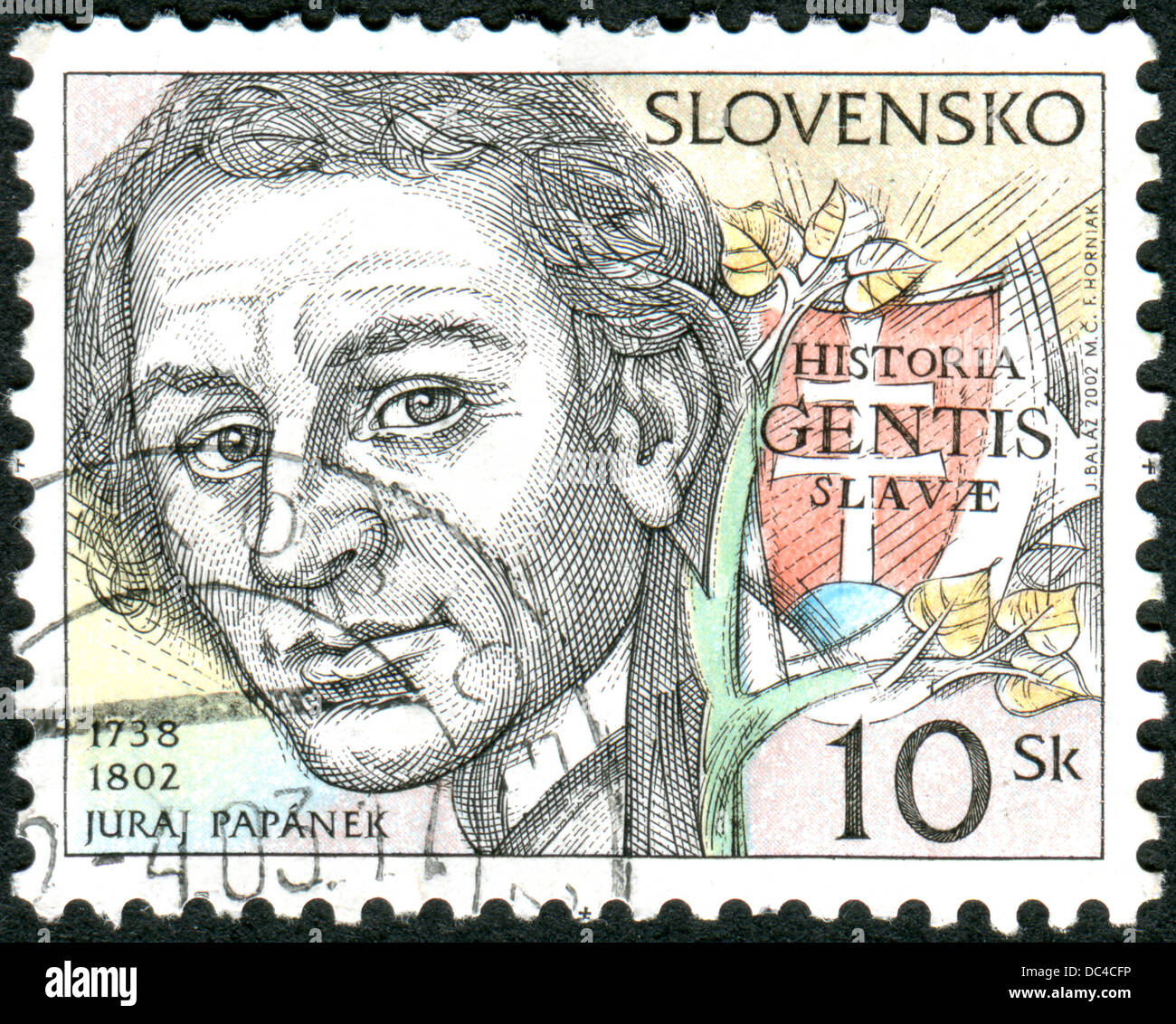 SLOVAKIA - CIRCA 2002: Postage stamp printed in Slovakia shows Juraj ...