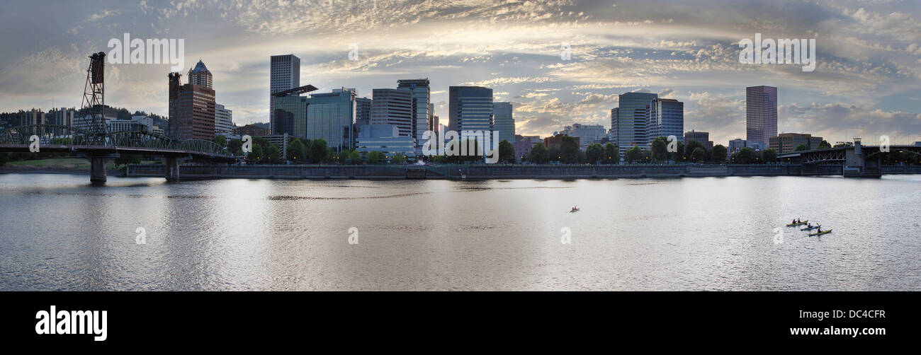 Kayaking Along the Willamette River in Portland Oregon Downtown ...