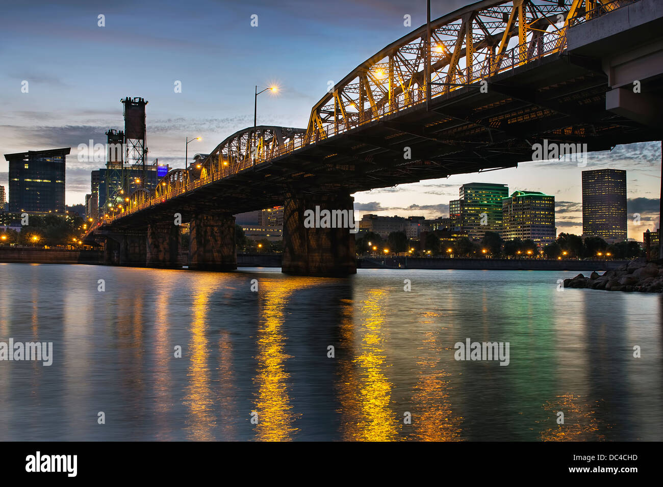 Steel bridge skyline portland oregon hi-res stock photography and ...