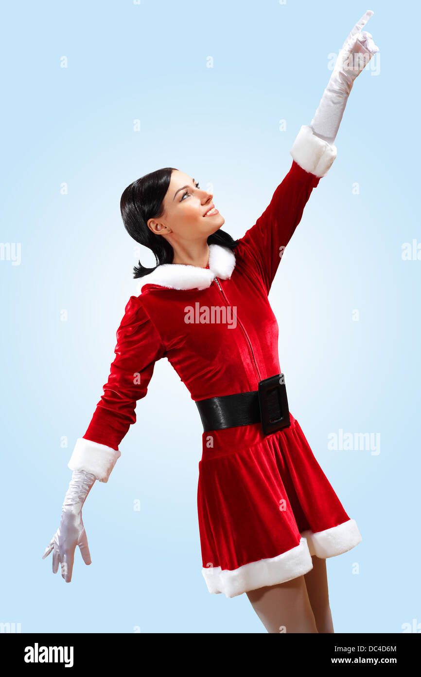 pretty santa girl Stock Photo - Alamy