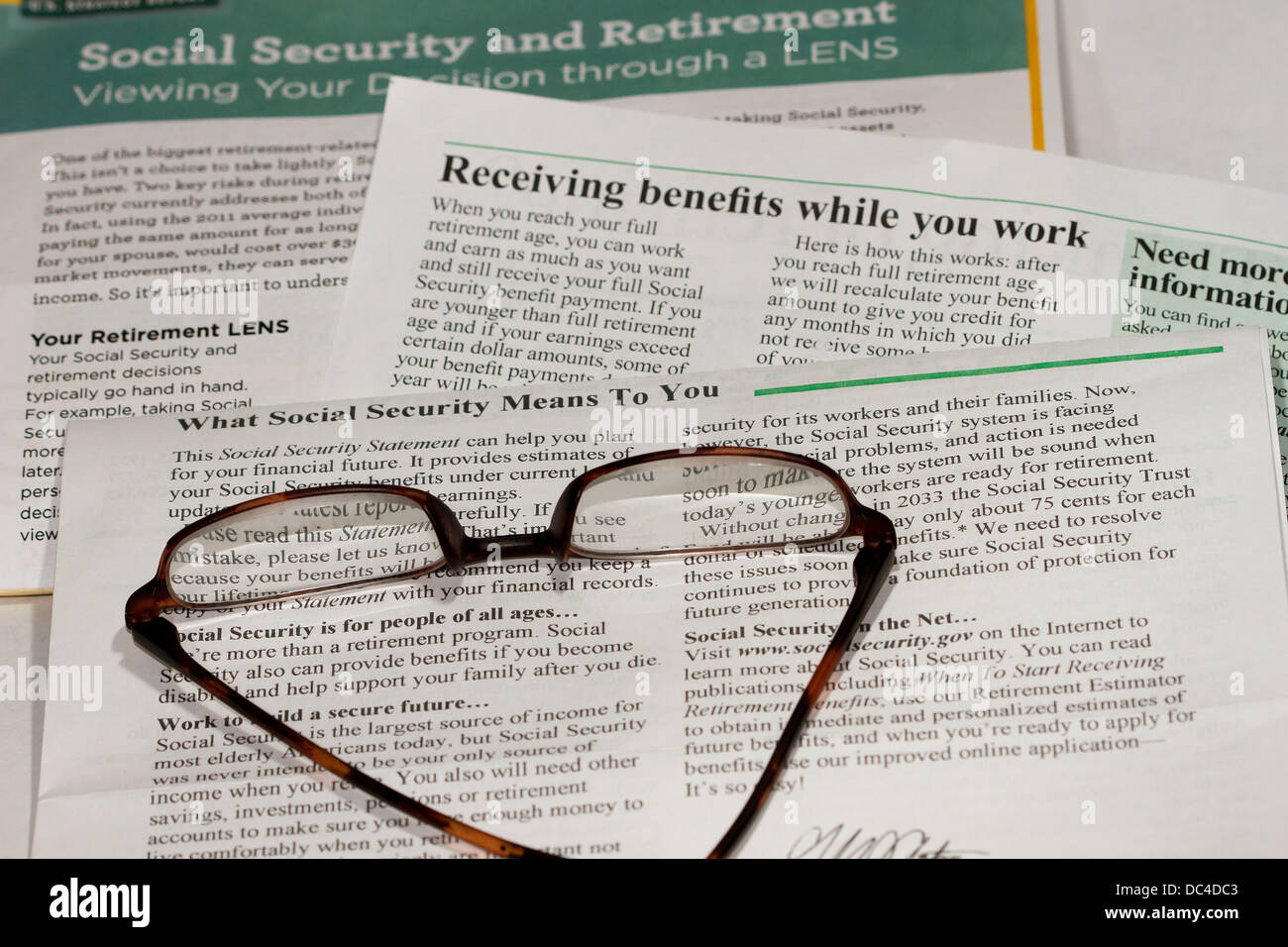 Retirement planning and government help pamphlet Stock Photo - Alamy