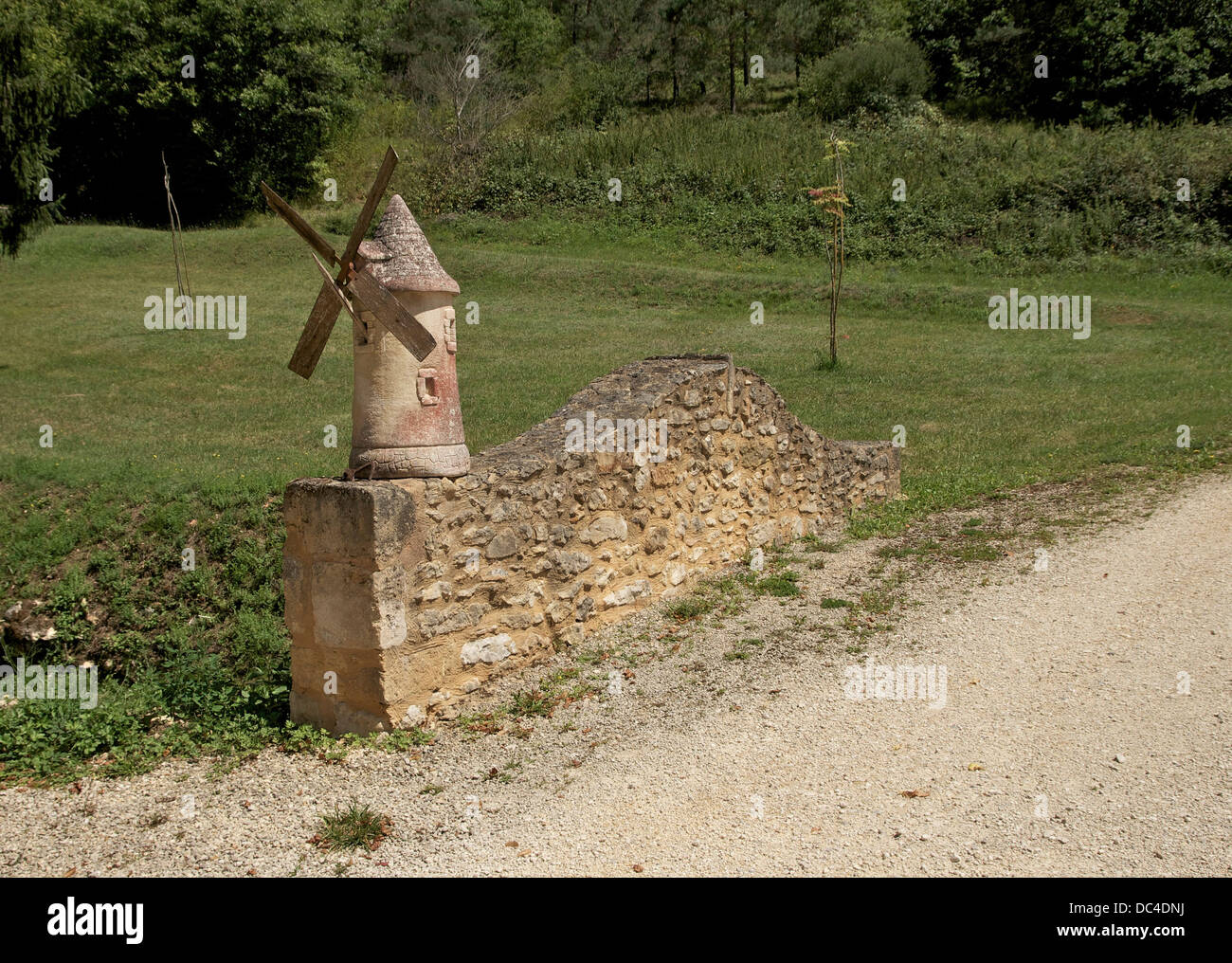 A windmill model on a bridge, Dordogne, France Stock Photo - Alamy