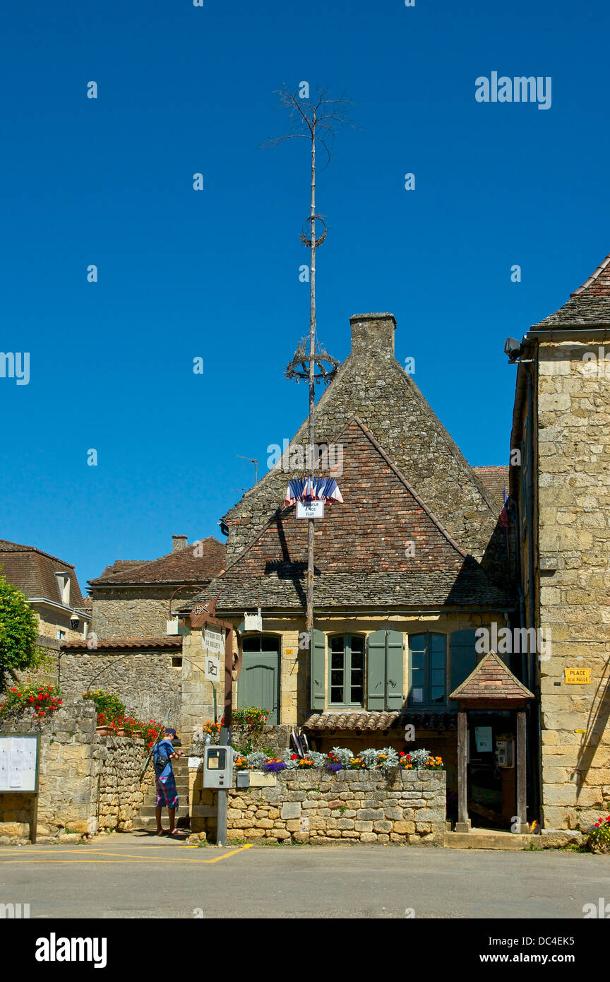 maypole in Domme, Dordogne, France Stock Photo - Alamy
