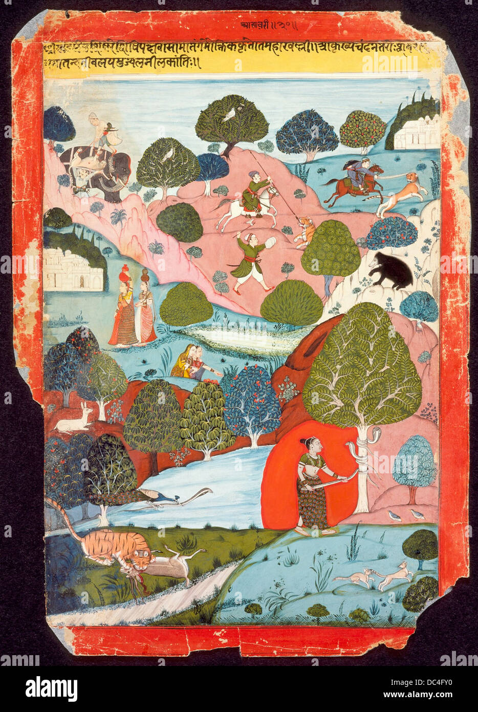 Asavari Ragini, the fourth wife of Shri Raga, is depicted in a folio ...