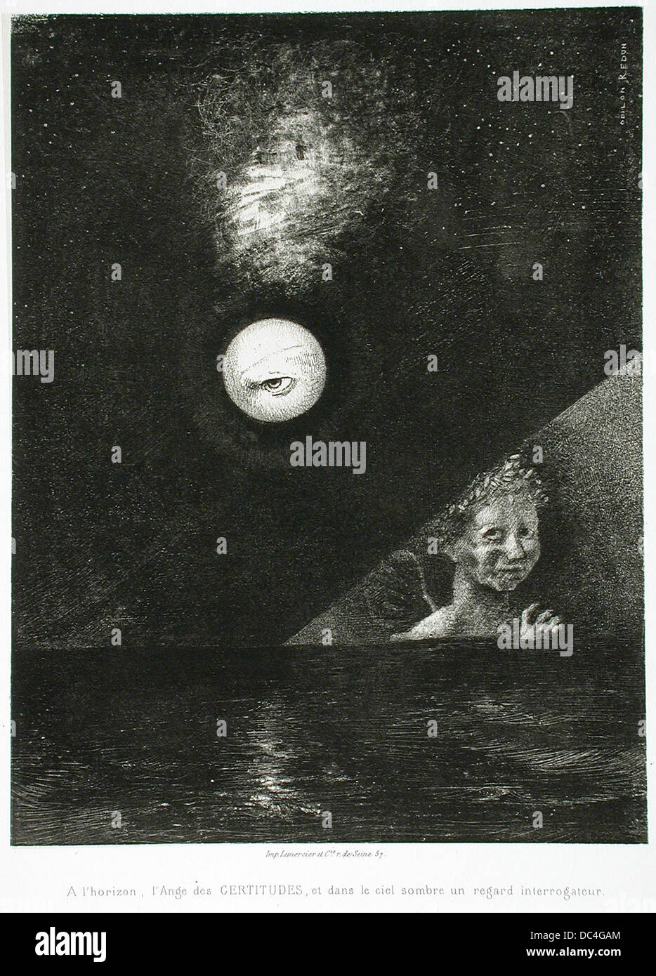 This artwork represents Edgar Allan Poe with the Angel of Certainty in ...