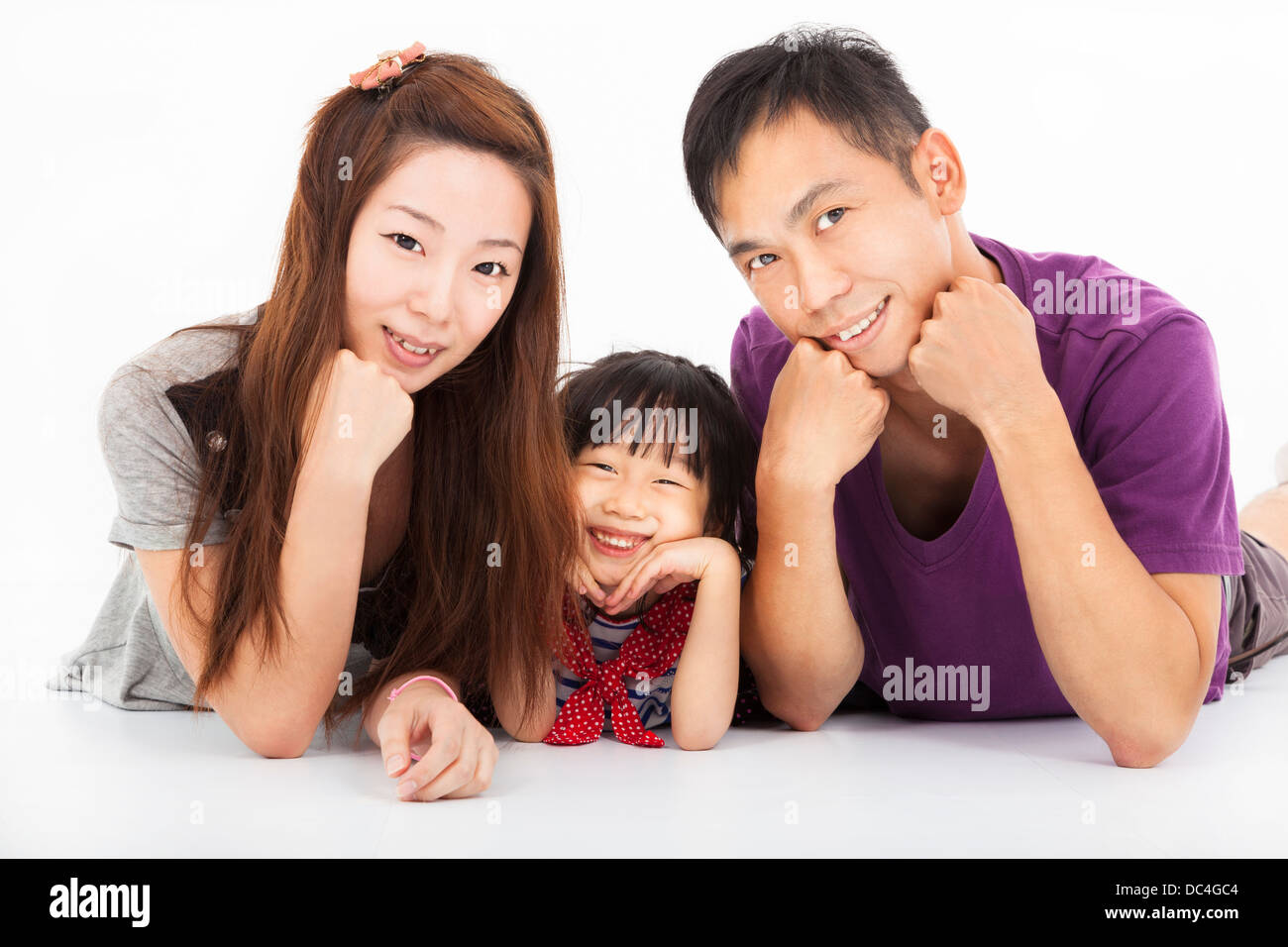 Happy asian family isolated on white Stock Photo - Alamy