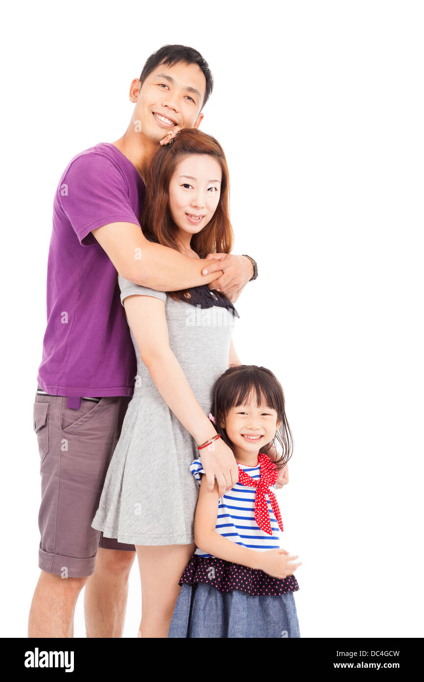 Happy asian family isolated on white Stock Photo - Alamy