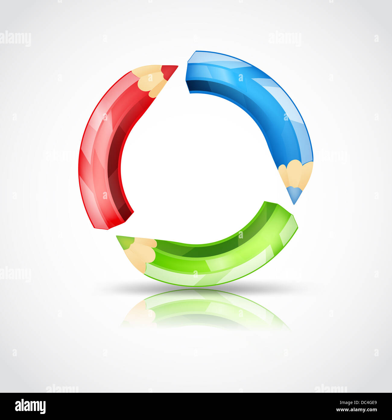 art symbol with color pencils in a circular flow Stock Photo - Alamy