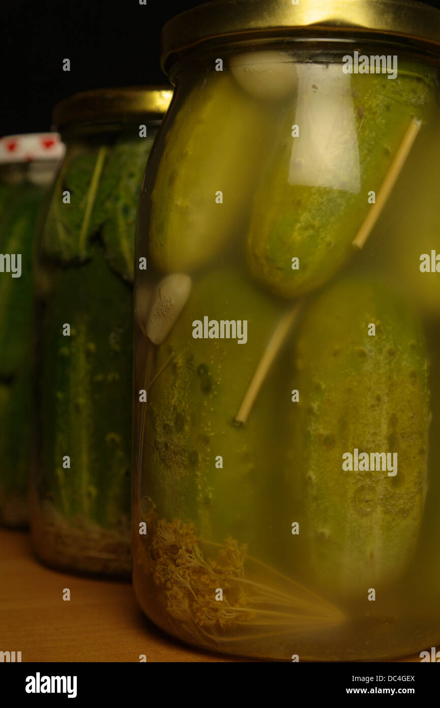 pickled cucumbers in the jar Stock Photo - Alamy