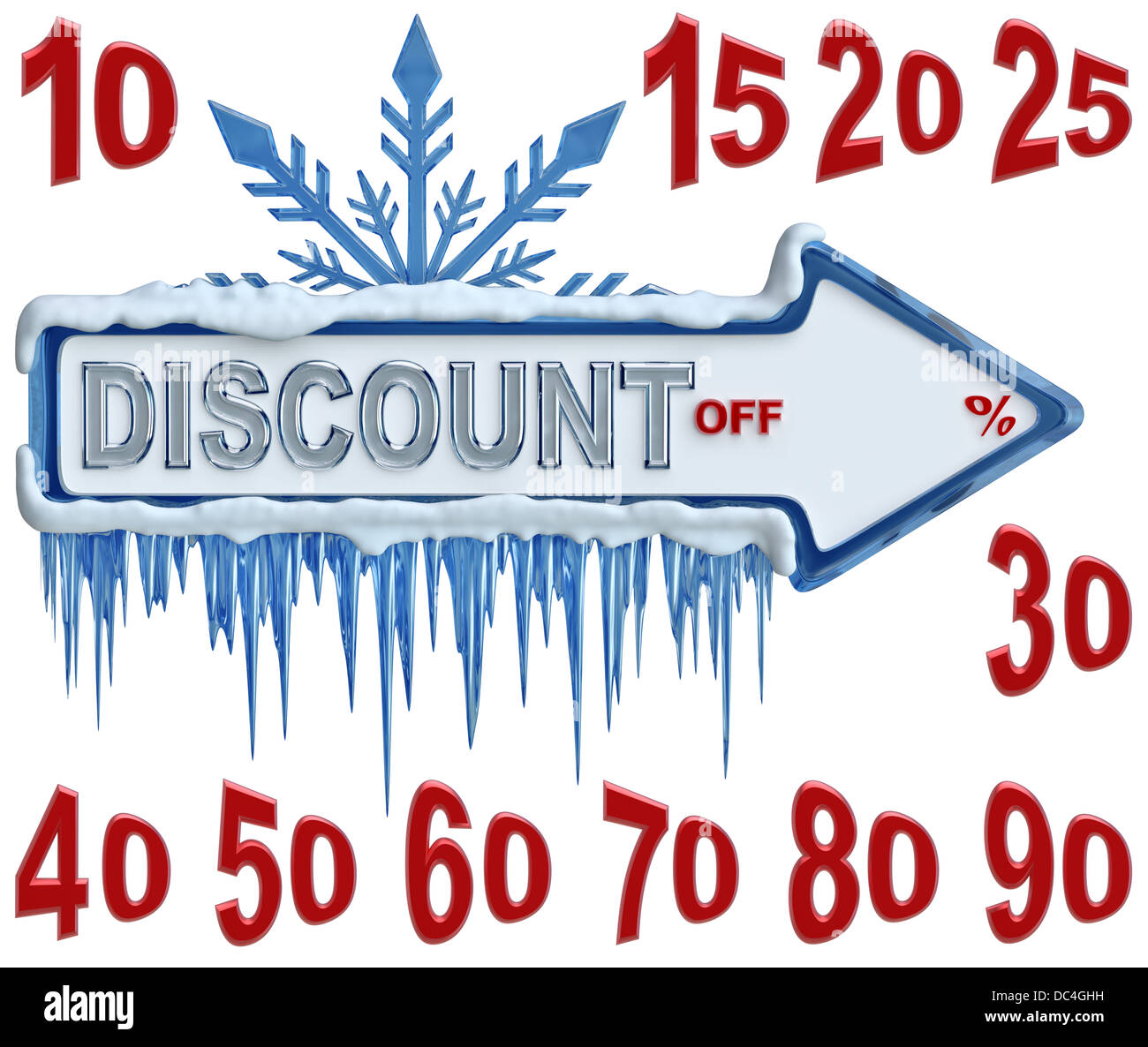 arrow label for sales with discounts Stock Photo - Alamy