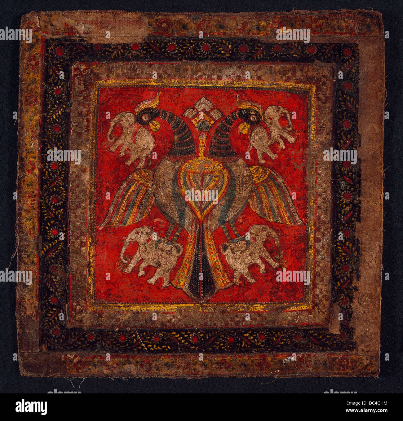 This artwork depicts a mythical creature in action, striking down ...