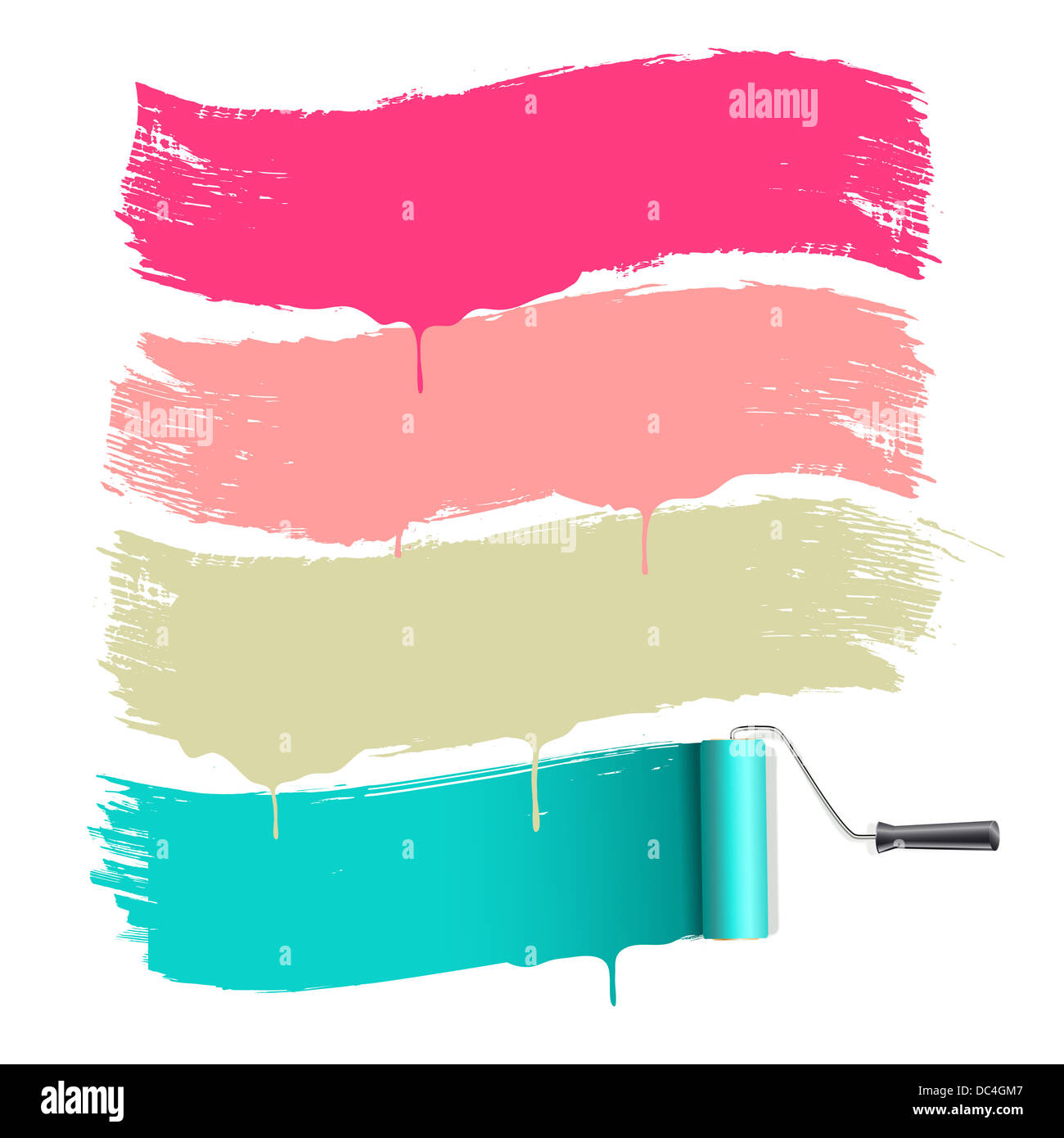 roller brushes painting on white Stock Photo - Alamy