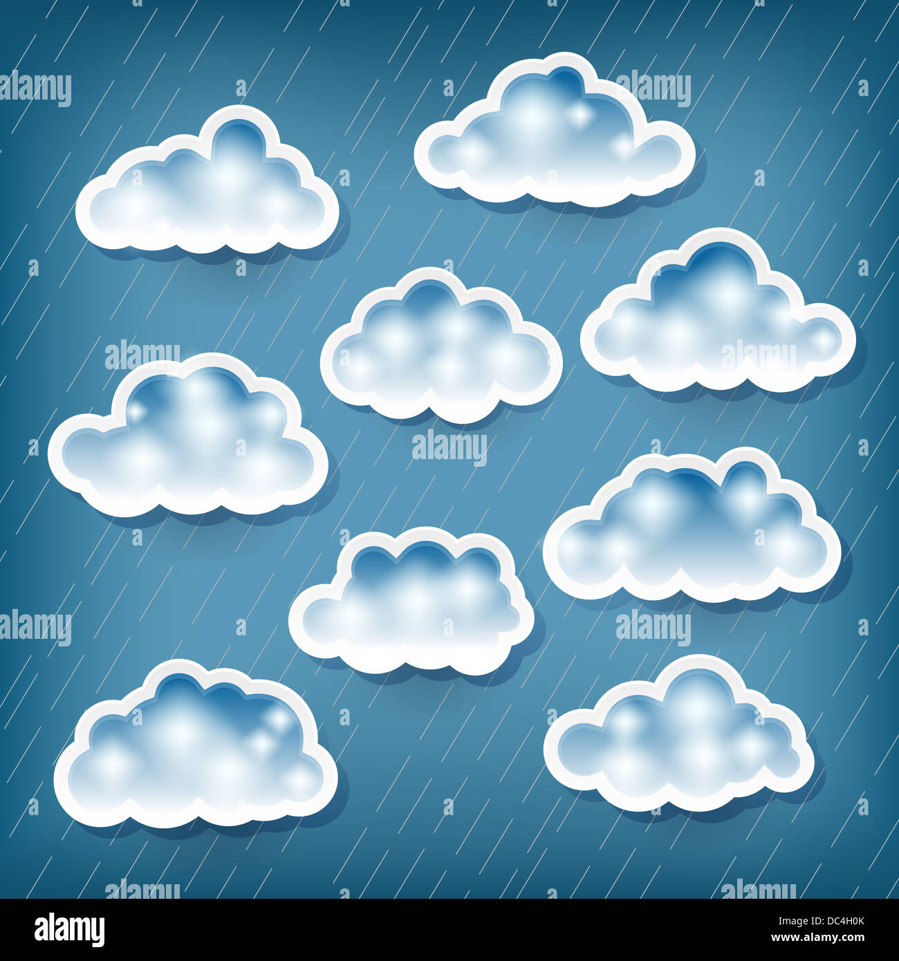 set of clouds on rainy background Stock Photo - Alamy