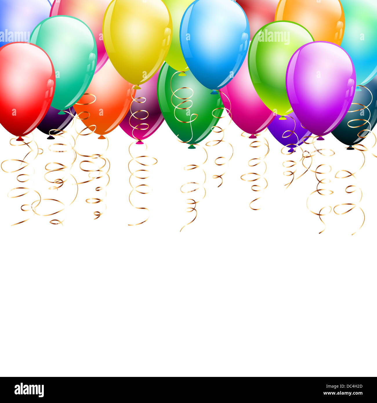 colorful balloons as top border on white Stock Photo - Alamy