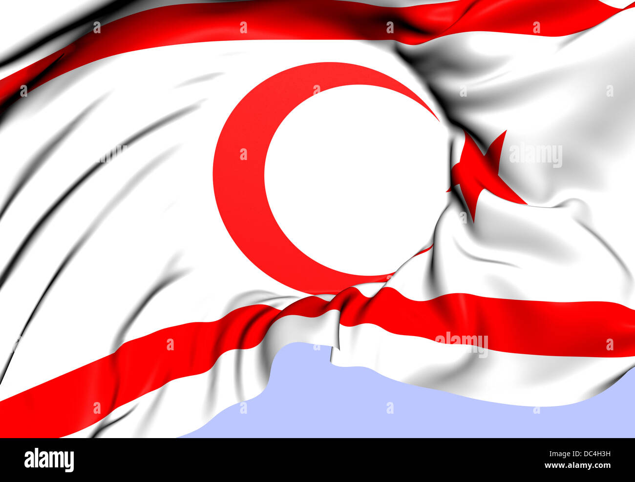 Turkish Republic of Northern Cyprus Flag. Close Up Stock Photo - Alamy