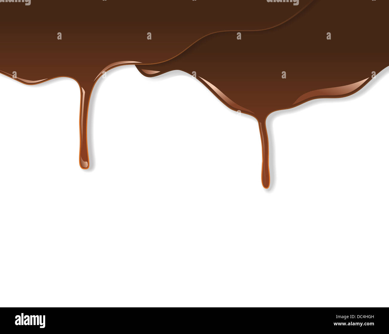 Melted chocolate dripping on white Stock Photo - Alamy