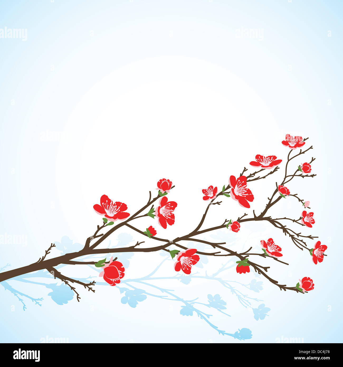 background with spring tree red flowers Stock Photo - Alamy