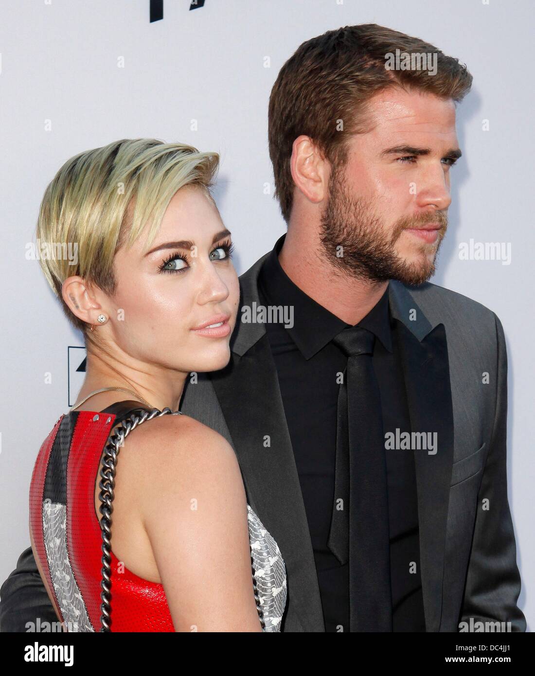 Los Angeles, CA. 8th Aug, 2013. Miley Cyrus, Liam Hemsworth at arrivals ...