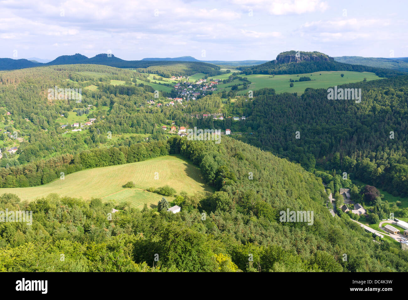 The natural landscape. View from the fortress Koenigstein. Germany ...