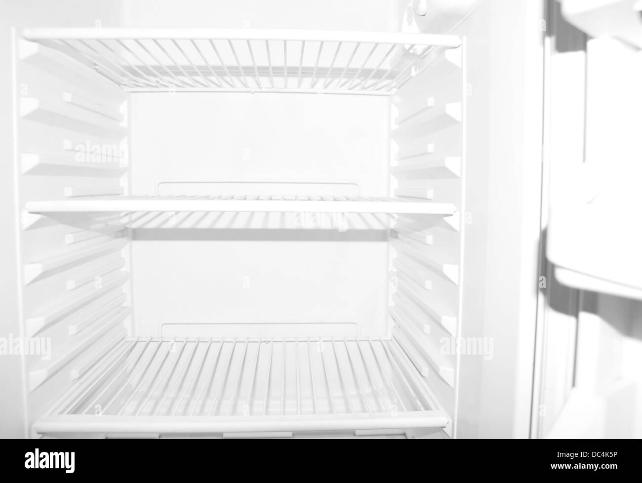 Empty white student refrigerator without any food inside Stock Photo ...
