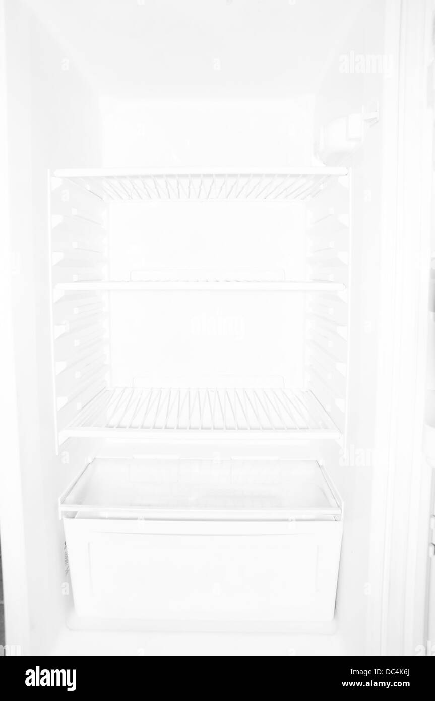 Empty white student refrigerator without any food inside Stock Photo ...