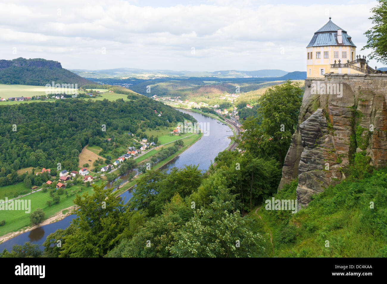The natural landscape. View from the fortress Koenigstein. Germany ...