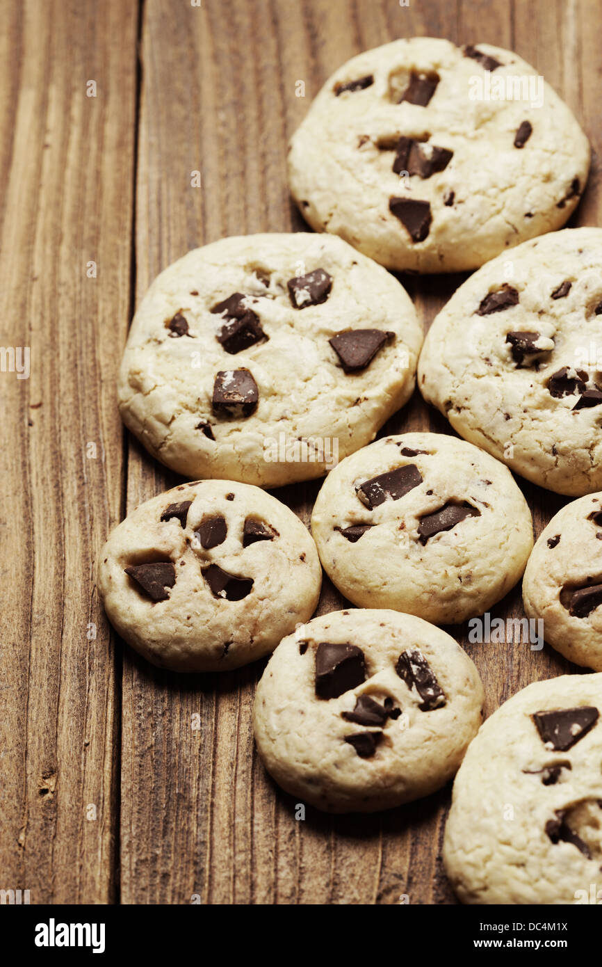 Group of chocolate chip cookies Stock Photo - Alamy