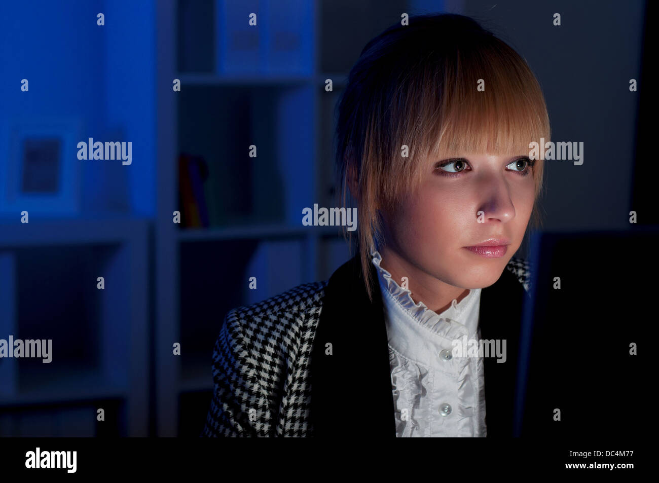 office work at night Stock Photo - Alamy